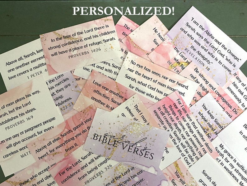 Personalized Scripture Cards With Acrylic Holder 35 Custom - Etsy