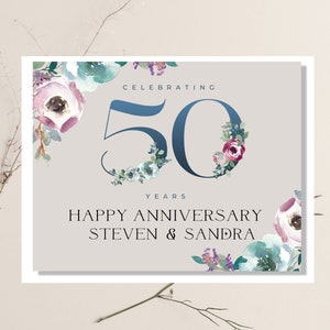 Custom Happy 50th Anniversary Card, Christian Anniversary Card ...