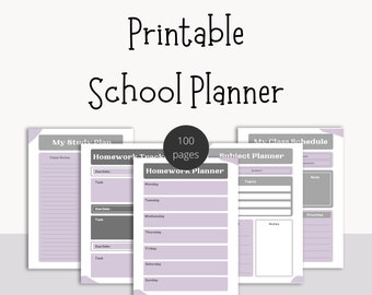 Weekly Study Planner, Instant Download, Printable Planner, Study ...