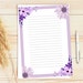 Printable Purple Daisy Stationary Paper ~ Instant Download, Printable ...
