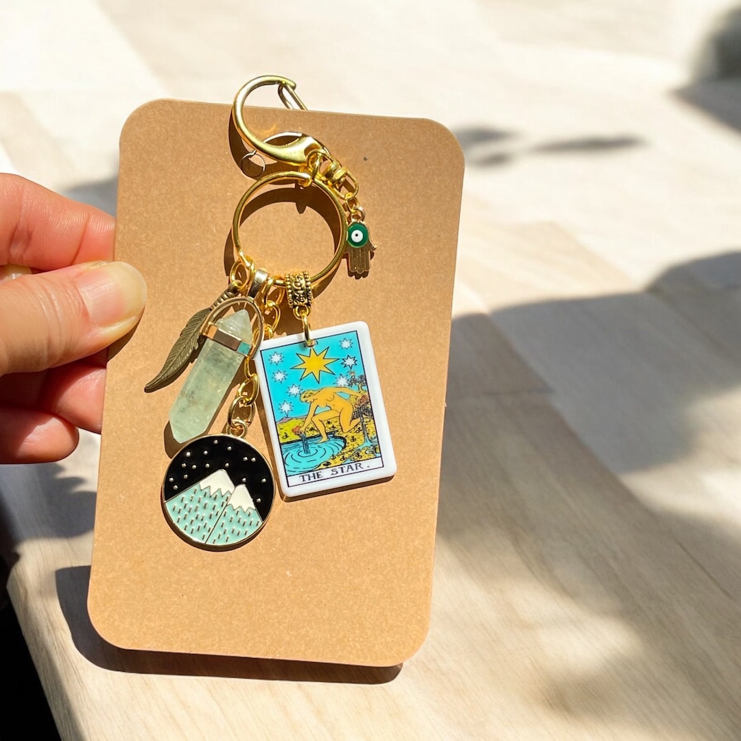 METAPHYSICAL Bag Charm, Keyring Green Fluorite Natural Stone the Star ...