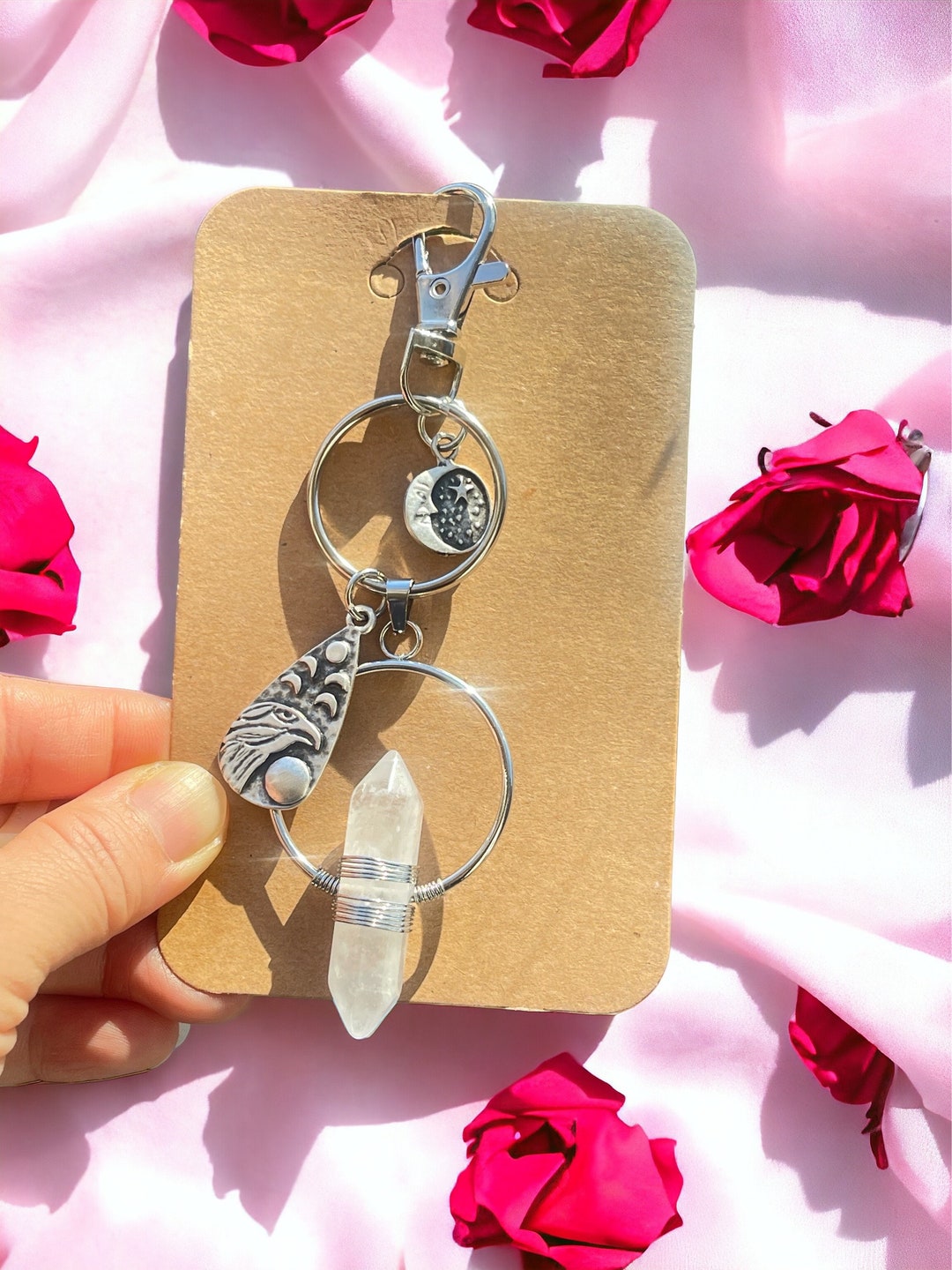 MANIFESTATION, Positive Energy Keychain, Zipper Charm, Natural CLEAR ...