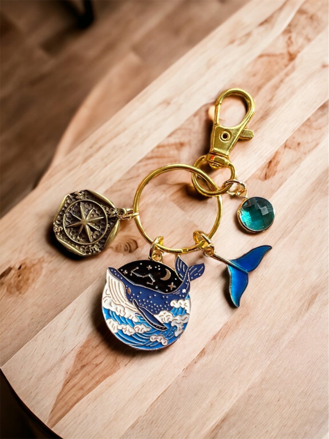Constellation Night Sky Ocean Whale Keychain Meaningful North Star ...