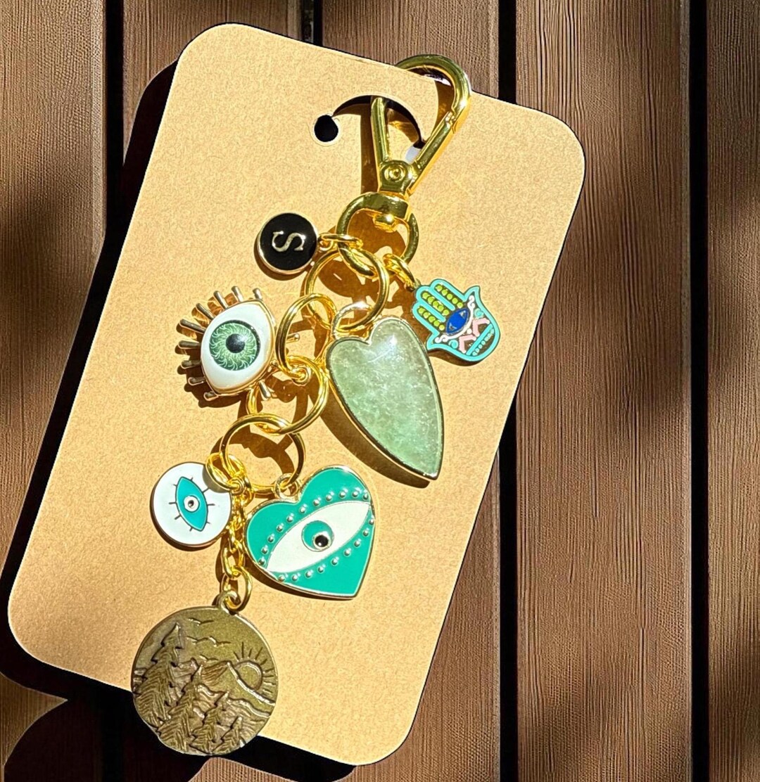Green Strawberry Quartz Bag Charm: Personalized Zipper Pull, Heart ...