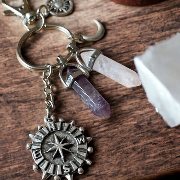 Engraved Compass Keychain - Etsy