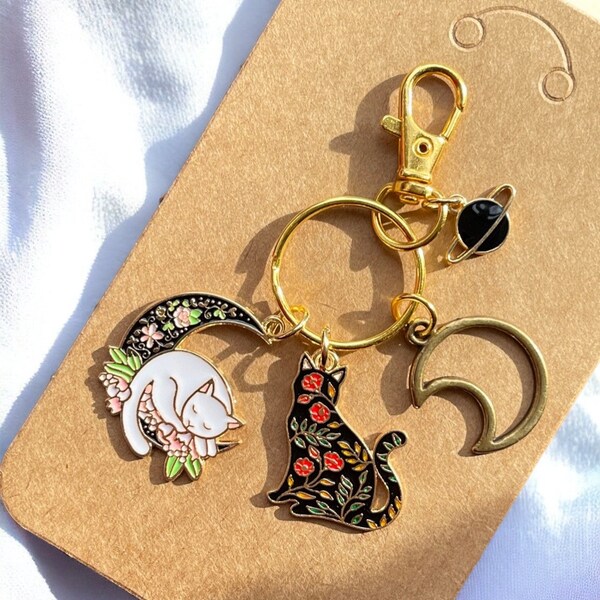 Two Cats Keychain - Etsy