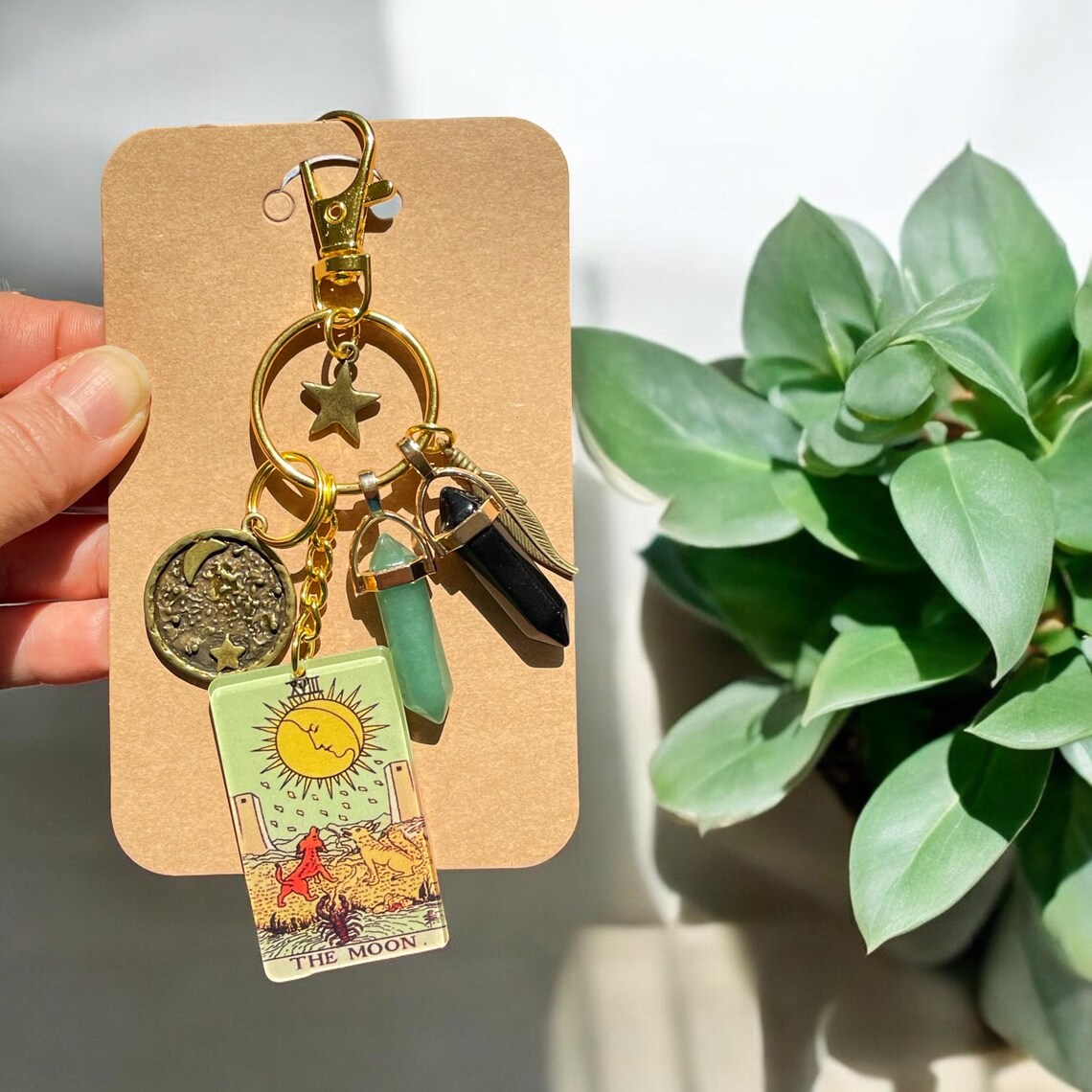 ABUNDANCE - PROTECTION - the Moon Tarot Card Purse Charm, Keychain ...