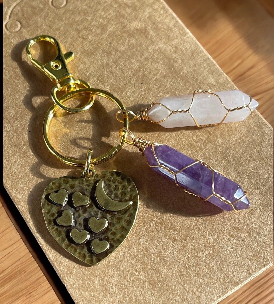 Meaningful LOVE and PROTECTION Keychain Key Ring 14k Gold - Etsy