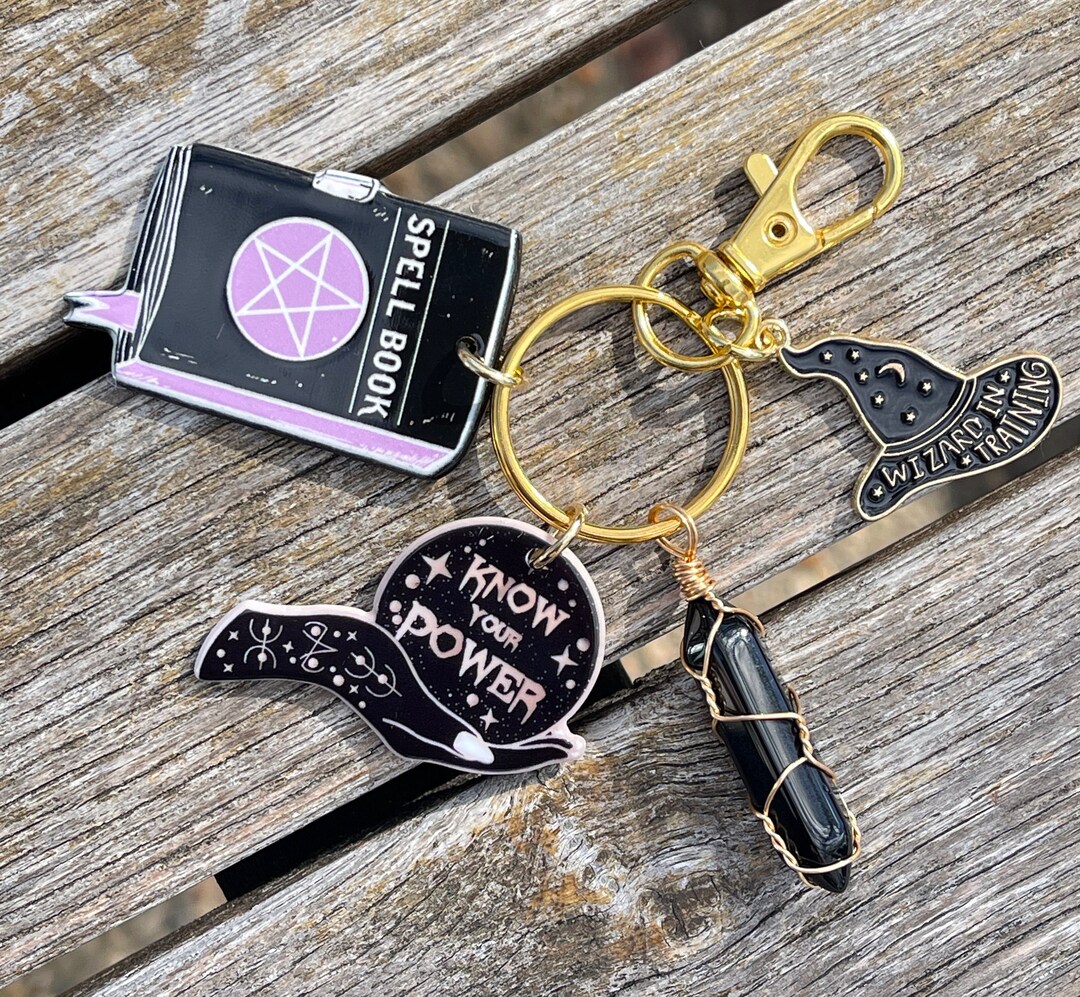 KNOW YOUR POWER Mystery Magic Spell Book Witchy Witch Hat Natural Black ...