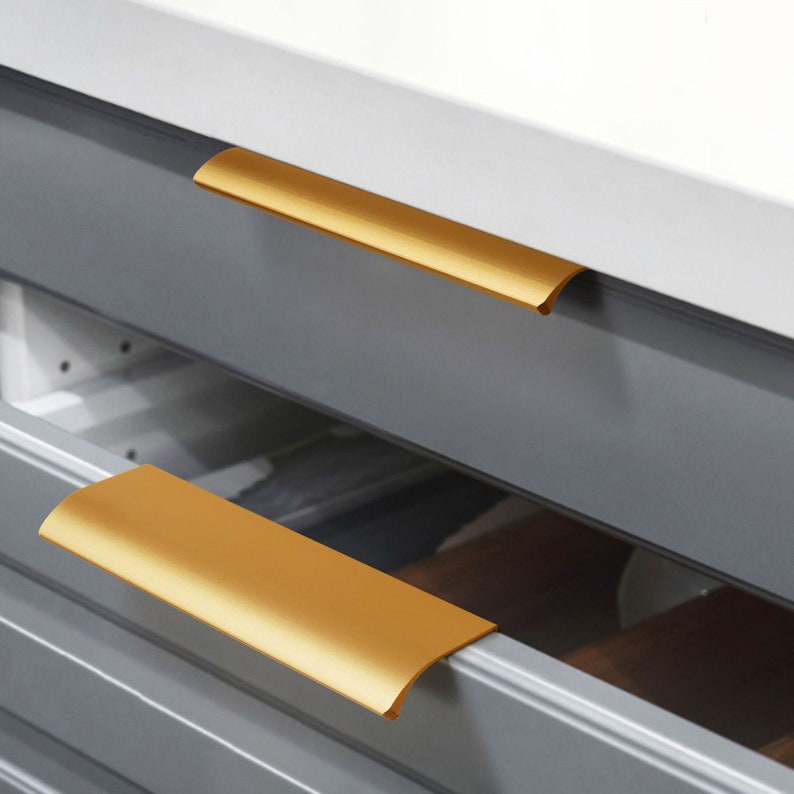 Aluminum Alloy Curved Handle Lip Pull Rounded Cabinet Drawer Handle ...