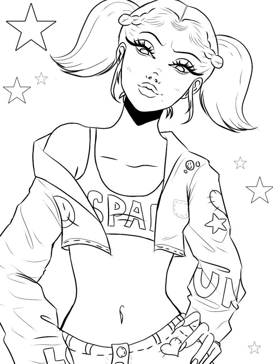 5 Page Printable Coloring Girls - Etsy