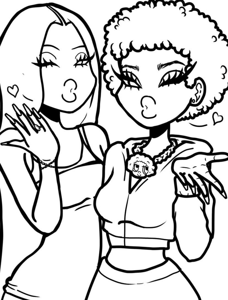 5 Page Printable Coloring Girls - Etsy UK