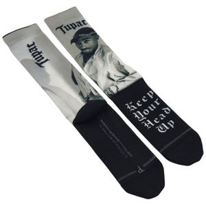 2pac Keep Your Head Sublimation Print King Crew Socks Legend Hip Hop - Etsy