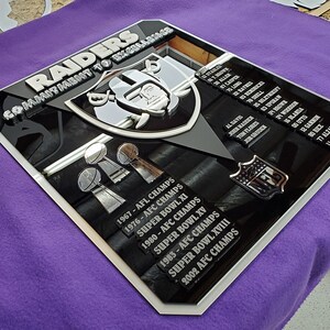 RAIDERS 3D Sign ART Unique Football Team Las Vegas Los Angeles Oakland ...