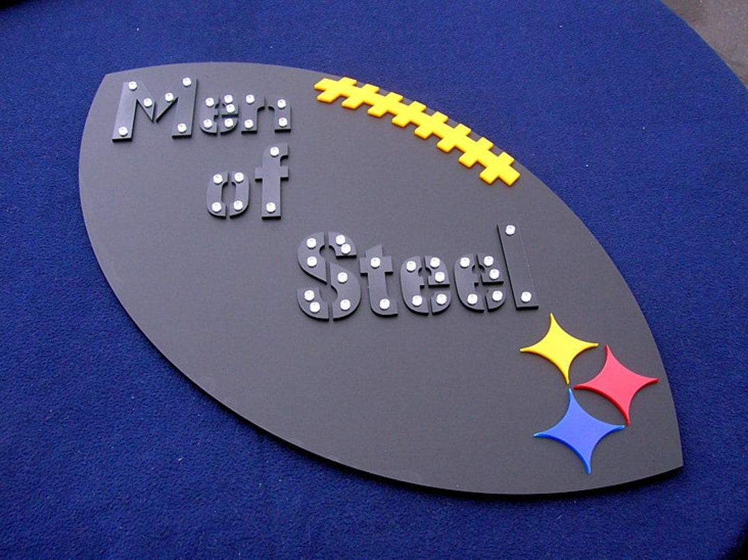 STEELERS 3D MEN of STEEL Sign Art Super Bowl 3-D Stadium Pittsburgh ...