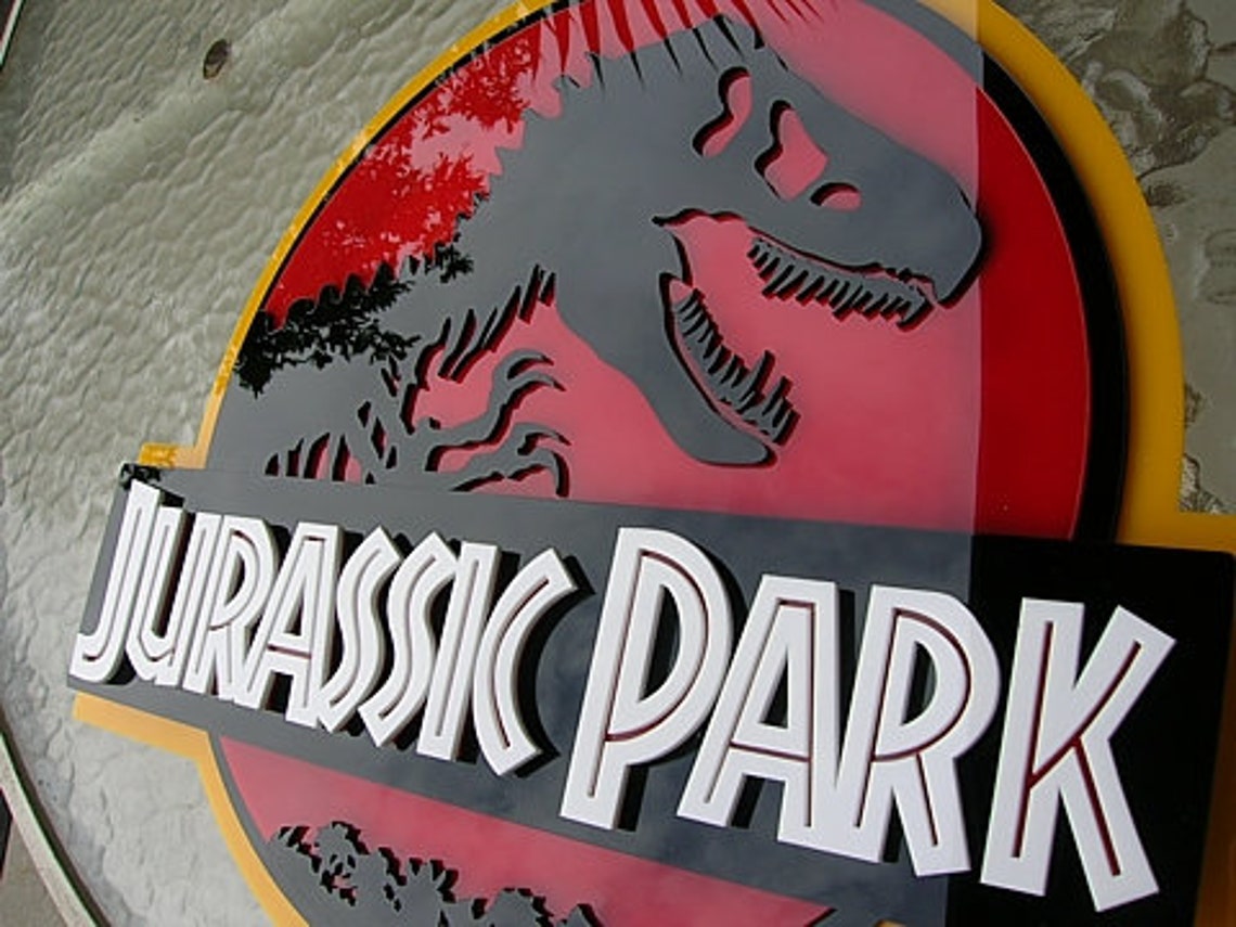 JURASSIC Park 3D Sign Dominion Kingdom Trex Jurassic Raptor Movie ART 3 ...