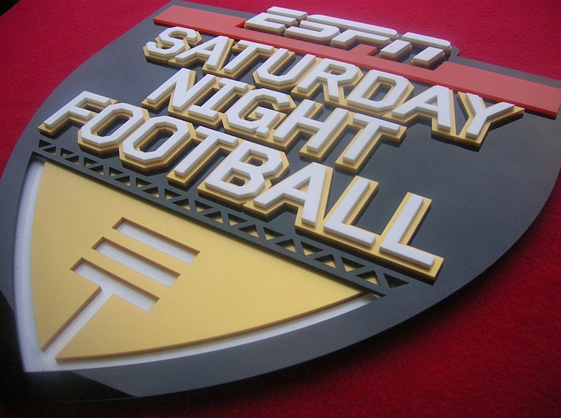 Monday Night Football ESPN 3D Sign ART Unique Football Team 3-D League ...