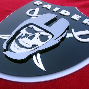 RAIDERS 3D Sign ART Unique Football Team Las Vegas Los Angeles Oakland ...