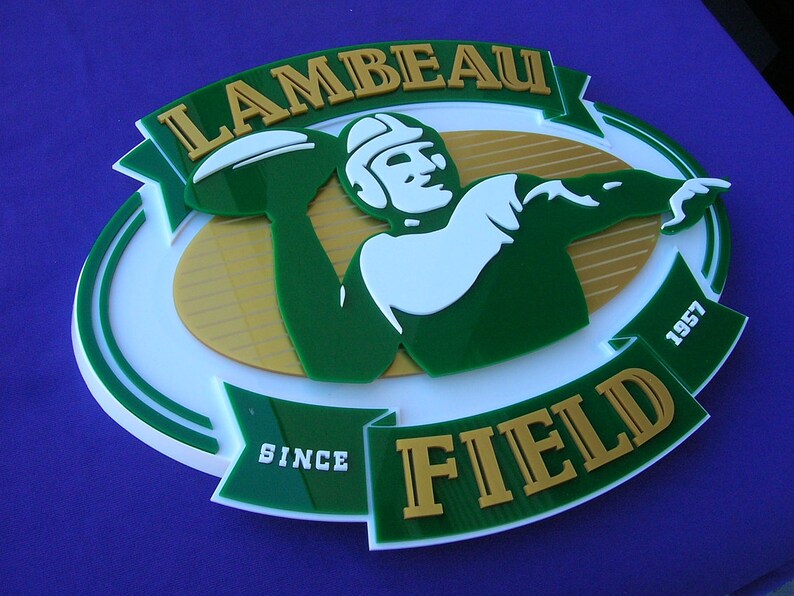 LAMBEAU Field 3D Sign ART Green Bay PACKERS Unique Football Team 3-D ...