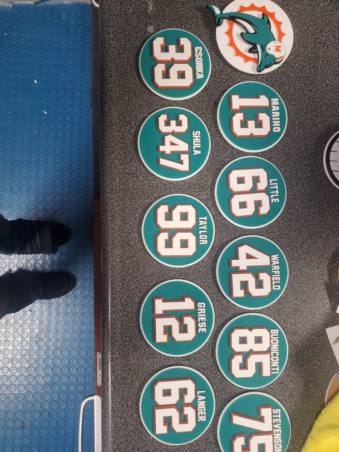 Miami Dolphins Set of Retired Numbers 3D Signs ART Florida Tampa Bay ...