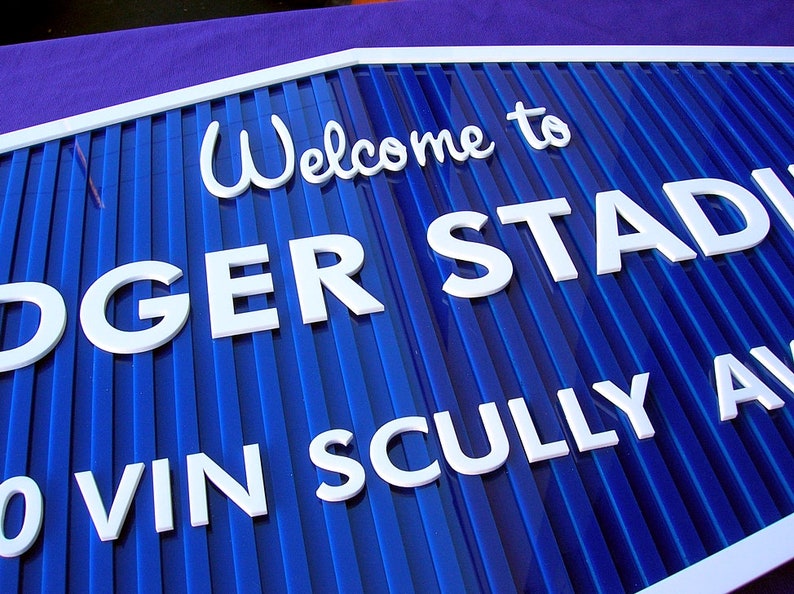 WELCOME to DODGER STADIUM 3D Sign Art Legend Los Angeles La - Etsy