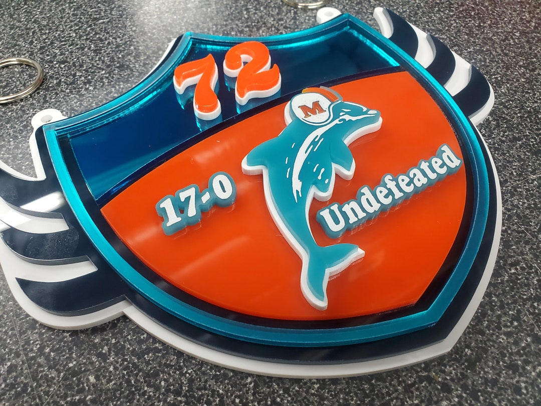 DOLPHINS 3D Medallion Logo Necklace Unique With Chain and Pendant MIAMI ...