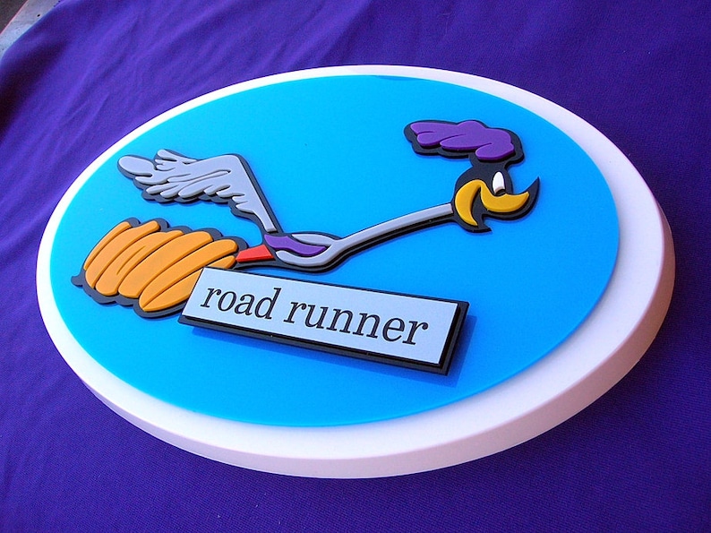 ROADRUNNER Plymouth 3D Sign Art Garage Oval Man Cave Display Car Show ...