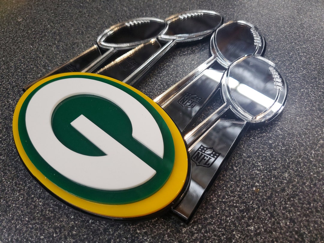 PACKERS Super Bowl Trophies 3D Sign ART Green Bay Unique Football Team ...