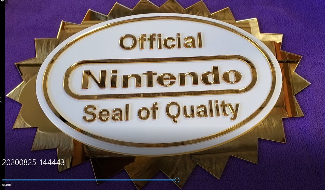 3D NINTENDO Seal of Quality Sign ART Gaming Game Pc Console Sega XBOX ...