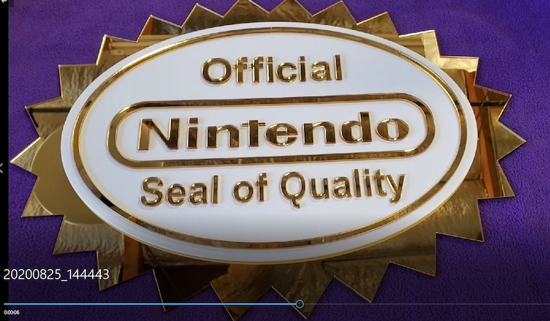 3D NINTENDO Seal of Quality Sign ART Gaming Game Pc Console - Etsy