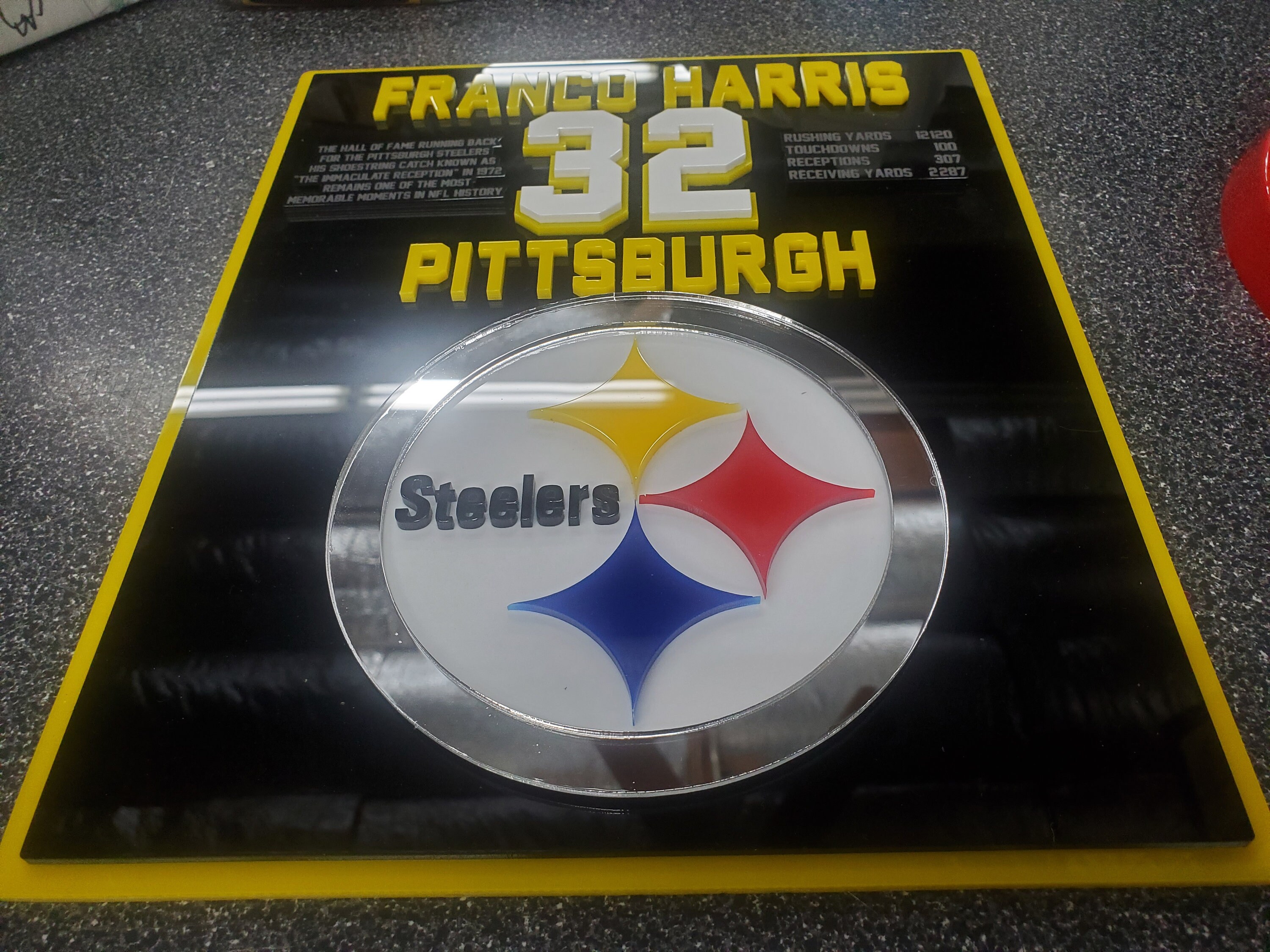 STEELERS FRANCO HARRIS 3D Sign Art Super Bowl 3-D Stadium Pittsburgh ...