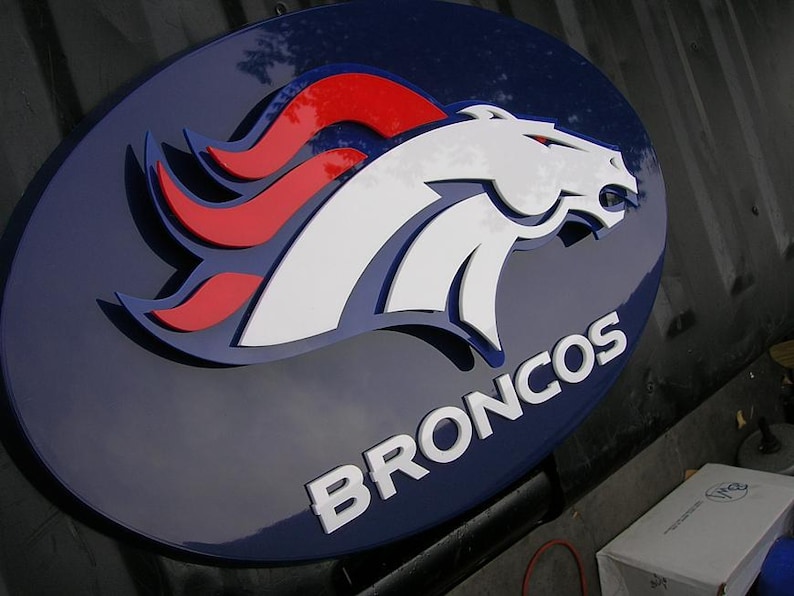 Broncos 3D Sign Art Denver 3-D New Football Bo Mile Pop Warner Sports ...