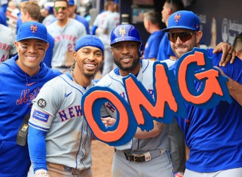 METS OMG 3D Sign Art 16 Inch Decor Sign Art 3-D New Brooklyn Playoffs ...