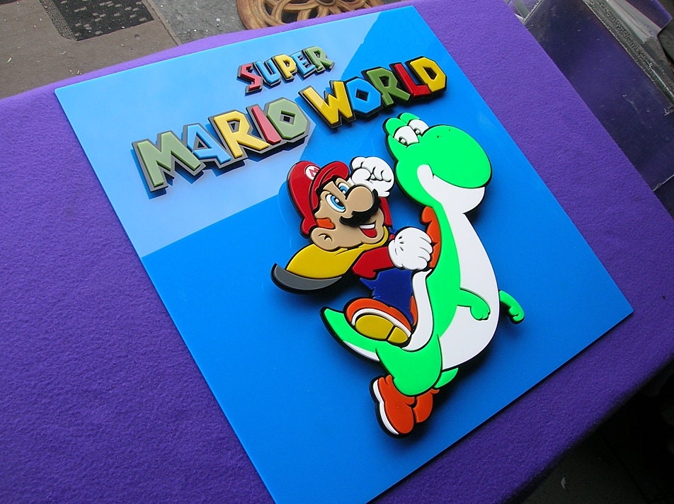 3D SUPER MARIO Sign ART Yoshi Kart Pac Man Nintendo - Etsy