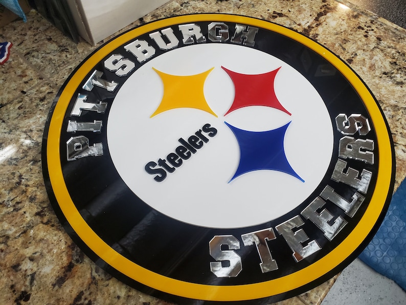 STEELERS 3D MEN of STEEL Sign Art Super Bowl 3-D Stadium Pittsburgh ...