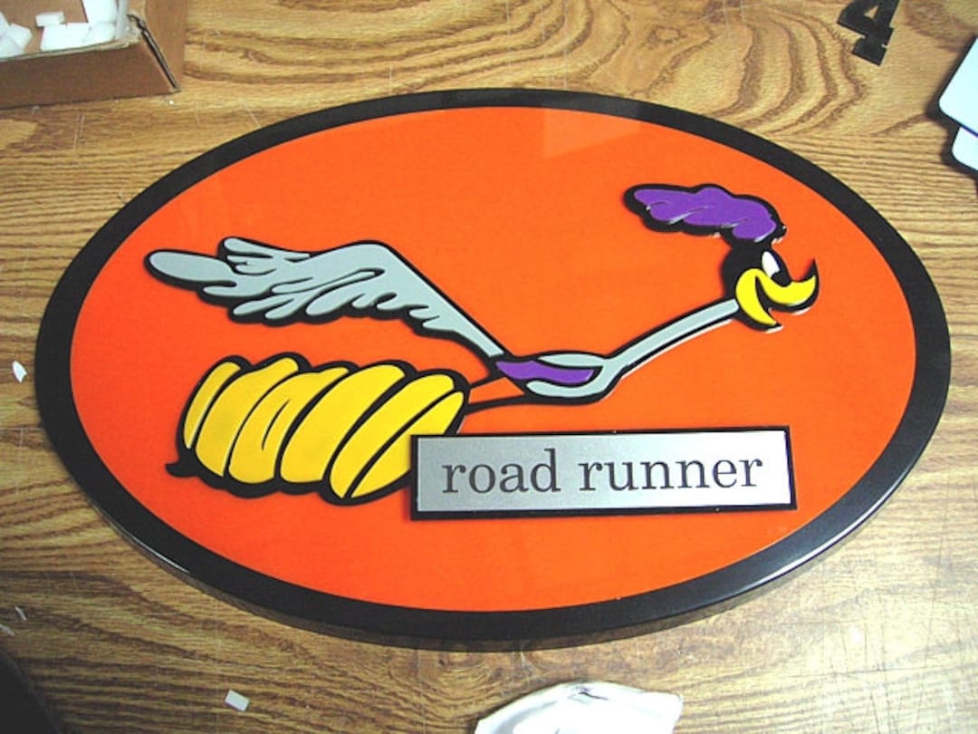 ROADRUNNER Plymouth 3D Sign Art Garage Oval Man Cave Display Car Show ...