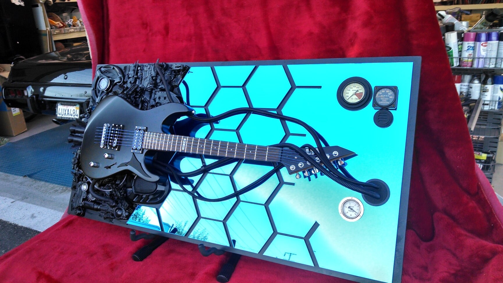 VAN HALEN 3D Sign Art Mirror Chrome Lettering Logo Custom Fender Gibson ...