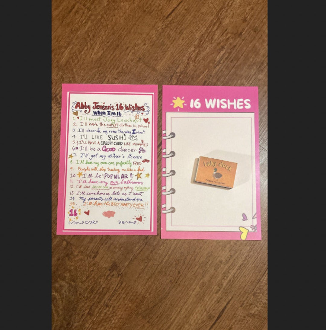 16 Wishes Wish List & Lucky Duck Matchbox 16 Wishes Golden Mini Candle ...