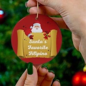 Personalized Santa's Favorite Filipino Christmas Ornament - Etsy