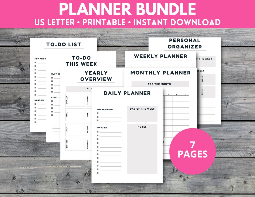 Printable Perpetual Personal Planner Bundle, Life Planner, Daily Weekly ...