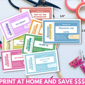 Editable Kids Reward Coupon Booklet, Printable Coupon Book for Kids ...