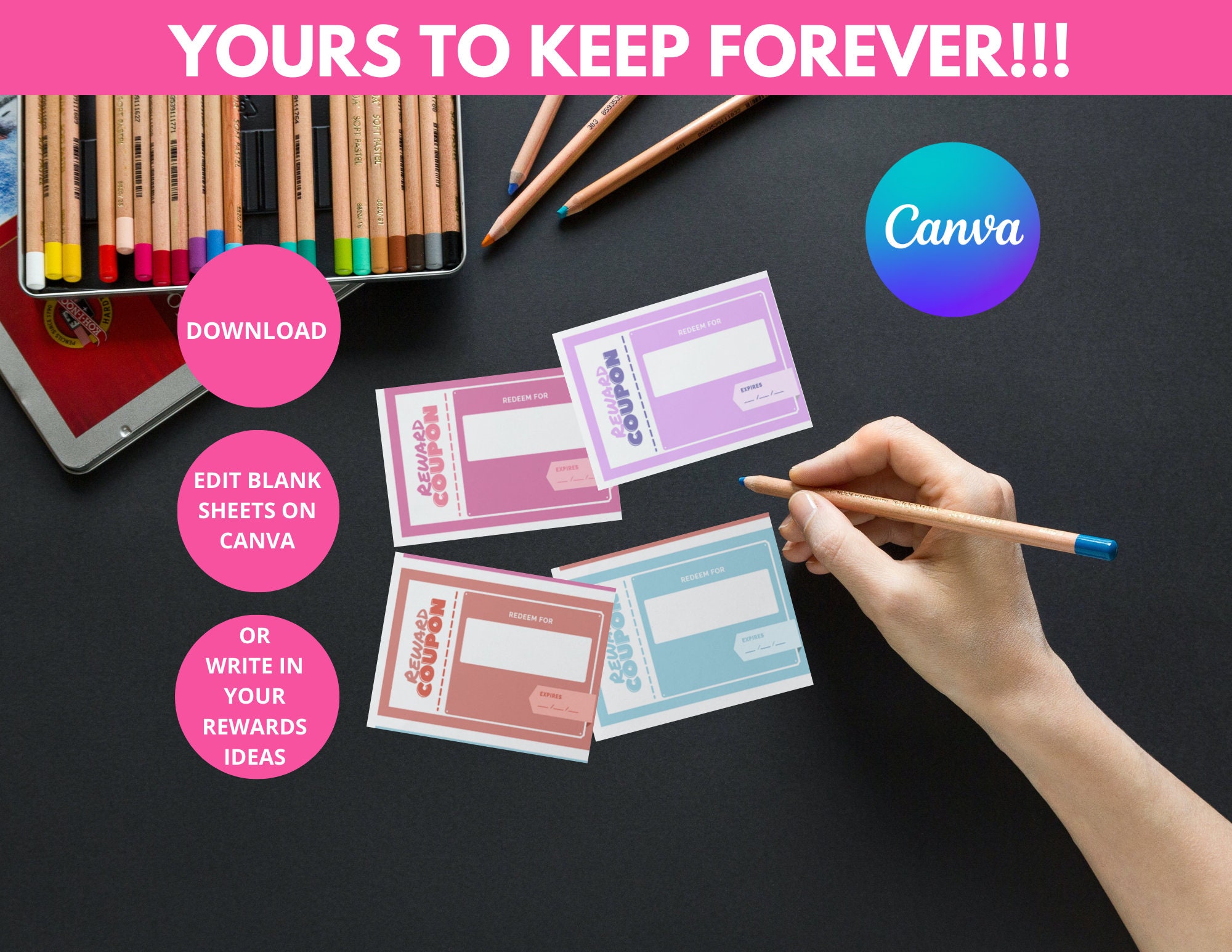 Editable Kids Reward Coupon Booklet, Printable Coupon Book for Kids ...