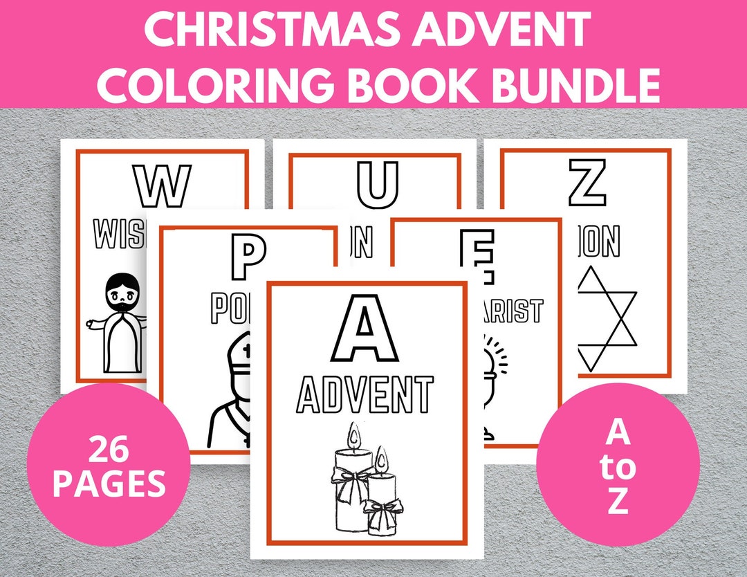 Christmas Alphabet Coloring Book: Advent ABC Pages (digital Download ...