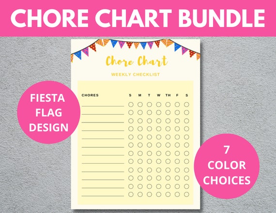 Chore Chart for Kids Bundle Family Chore Chart Printable - Etsy