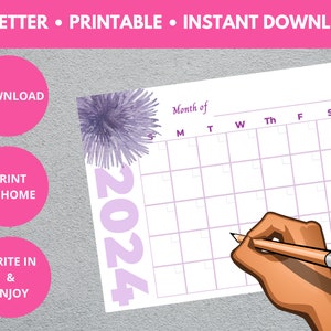 Flower Calendar Bundle 2023 2024 2025, 2023 2024 2025 Blank Monthly ...