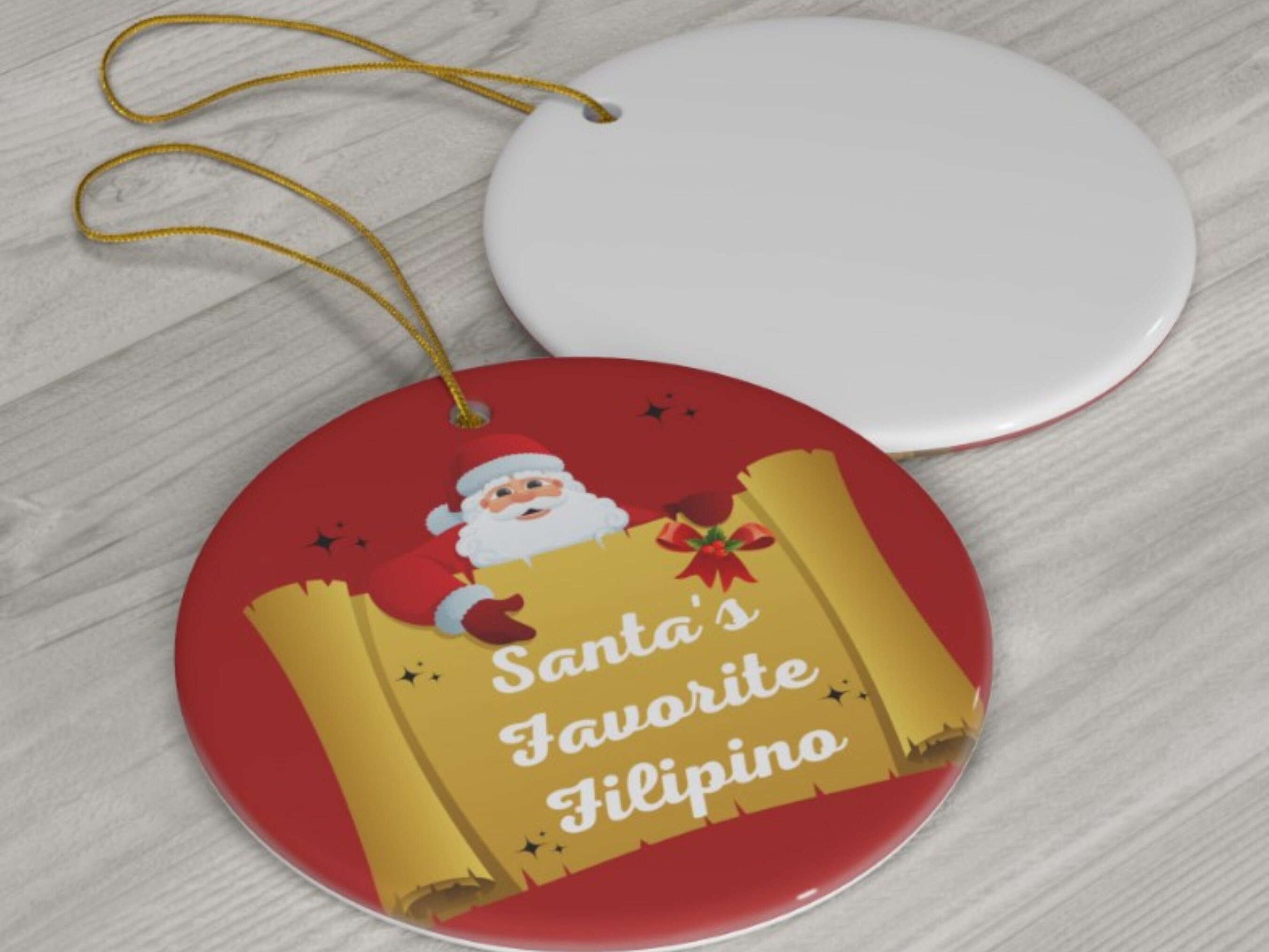 Personalized Santa's Favorite Filipino Christmas Ornament - Etsy