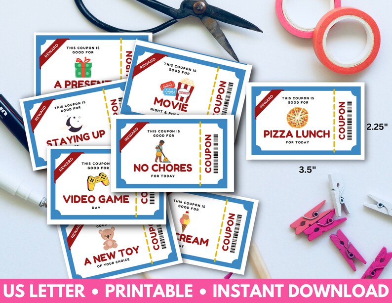 Editable Kids Reward Coupon Booklet Reward Coupon Template - Etsy
