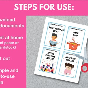 Christmas Advent Activity Card Bundle for Kids and Family, Christmas ...