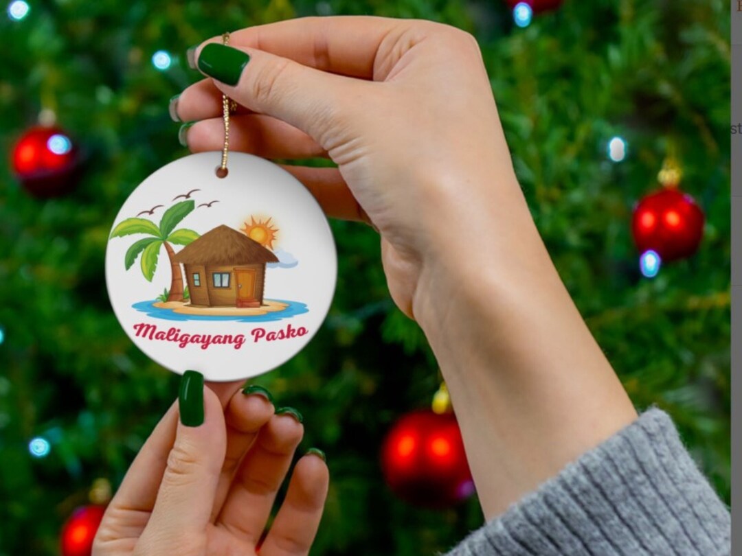 Personalized Philippine Island Ceramic Christmas Ornament, Tropical ...