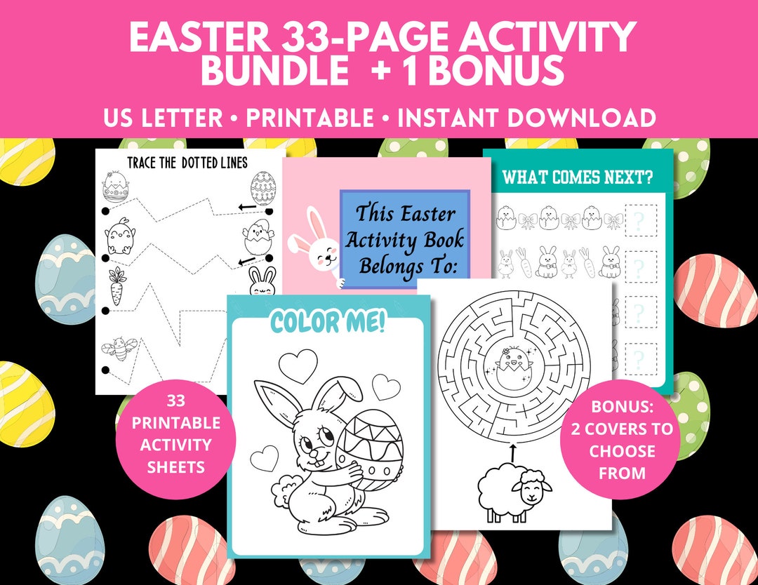 Fun Easter Activity Bundle Book for Kids, Easter Egg Sheets, Fun Easter ...
